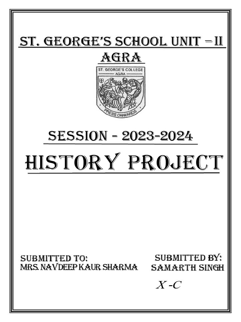 SESSION - 2023-2024: History Project | PDF