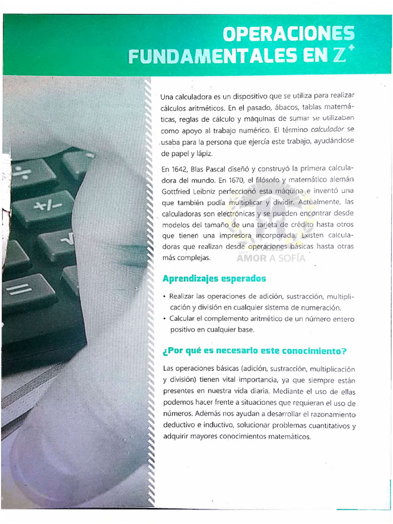 Operaciones Fundamentales en Z+ Sol. by Esencial | PDF