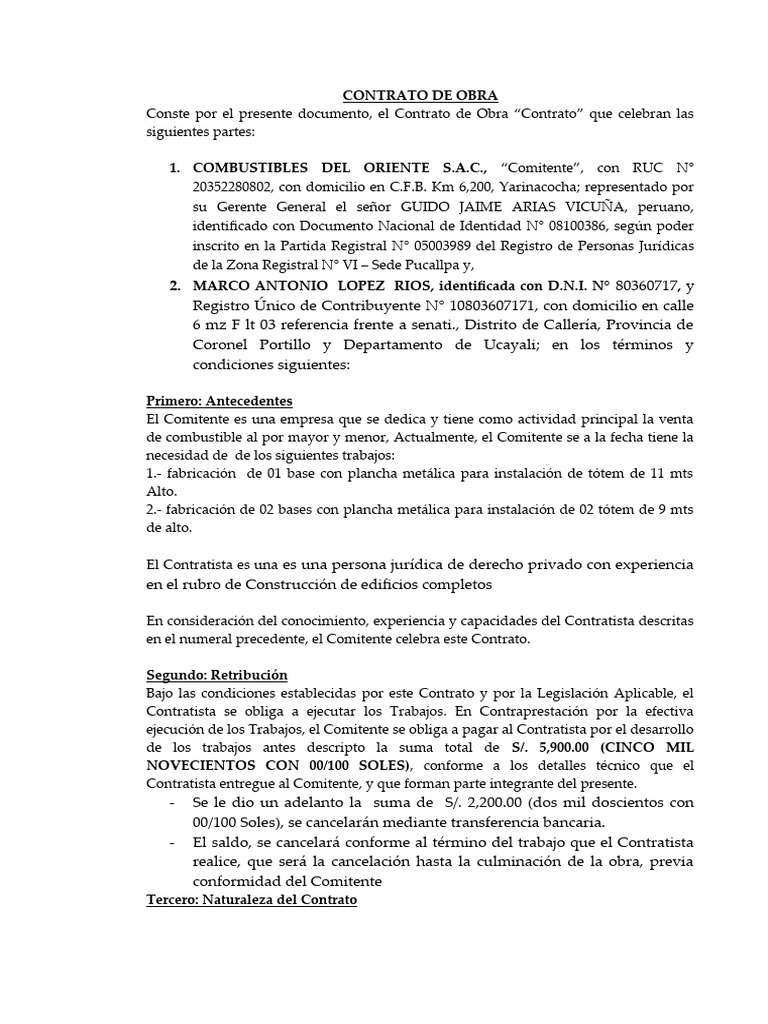 Contrato - Bases de Totem Marco | PDF | Outsourcing | Derecho laboral