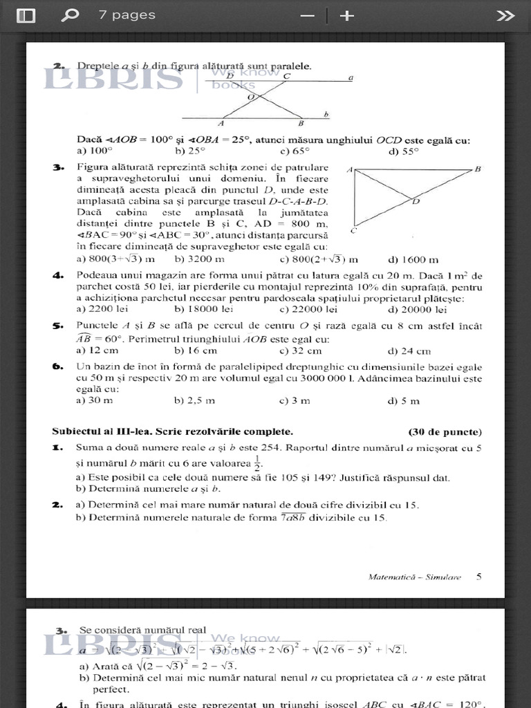 Matematica. Simulare Evaluare Nationala - Clasa 7 - Daniela Stoica ...