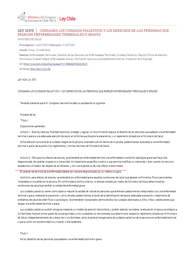 Ley Chile - Ley 21375 - Biblioteca Del Congreso Nacional | PDF ...