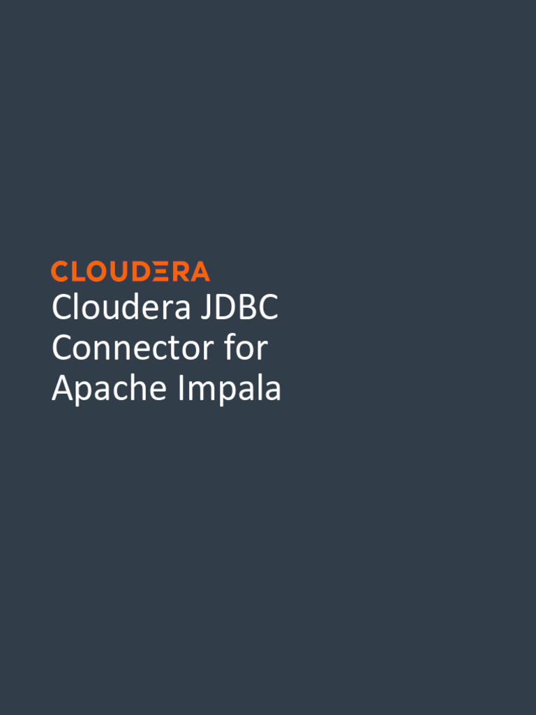 Cloudera JDBC Connector For Apache Impala Install Guide | PDF ...