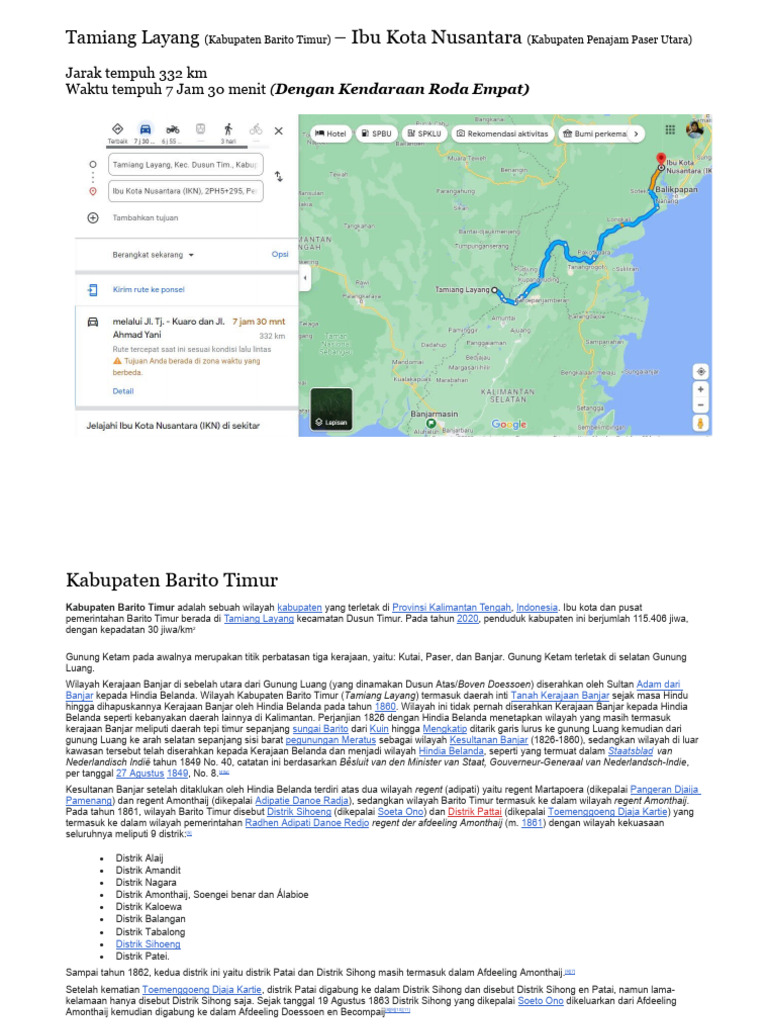 Topografi Bartim-IKN | PDF