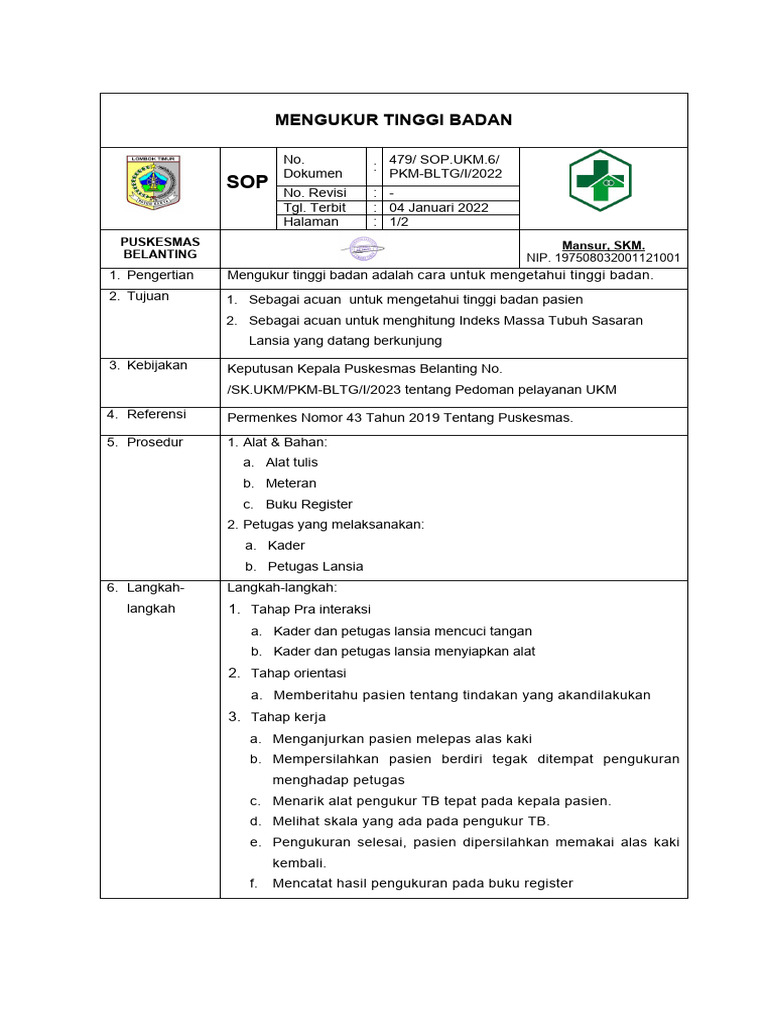 Contoh Sop With TTD Fix | PDF