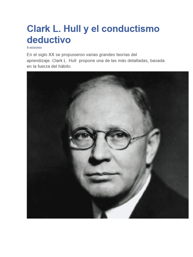 Teoría del Conductismo de Clark Hull | PDF | Motivación | Motivacional