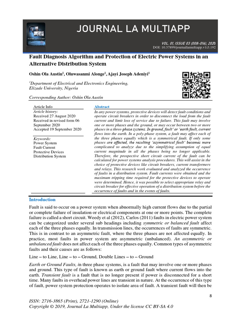 Fault Diagnosis Algorithm and Protection | PDF | Fuse (Electrical ...