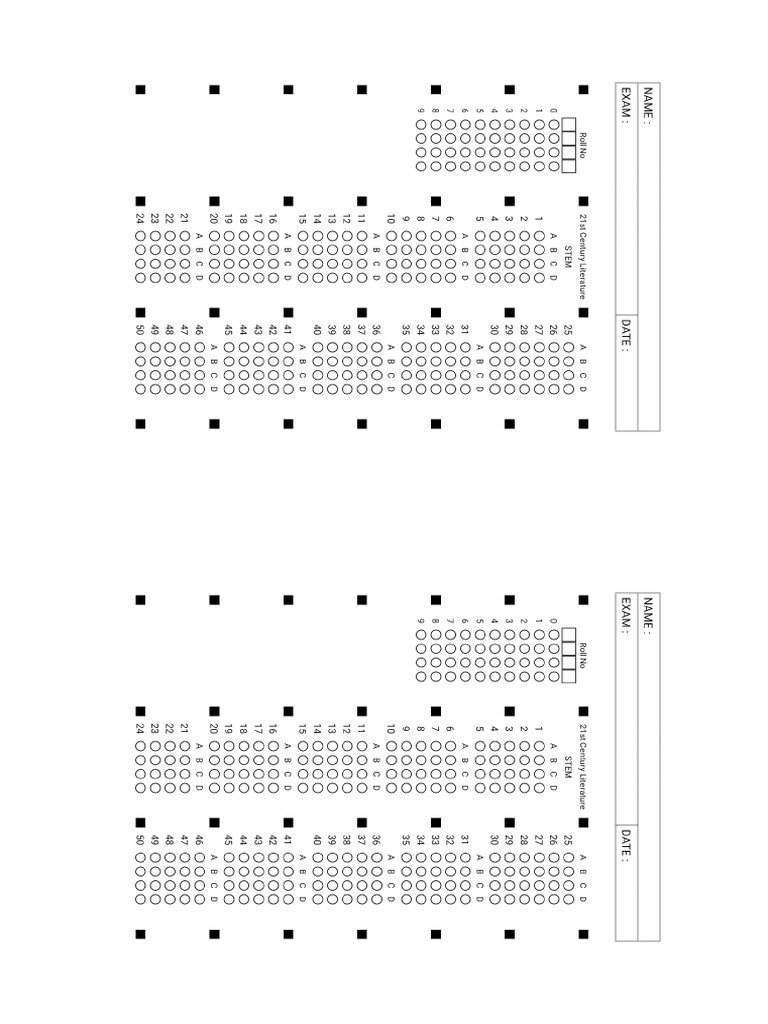 21st Century Answer Sheet | PDF