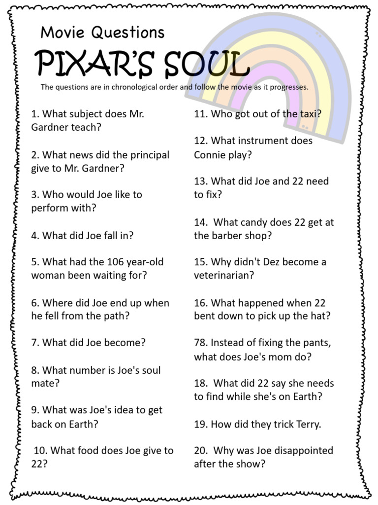 Soul Movie Questions and Answers | PDF