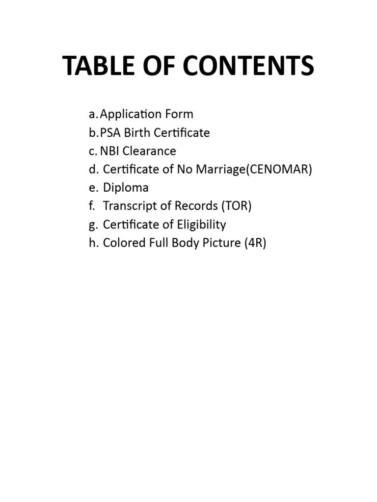Enlistment Table of Contents | PDF