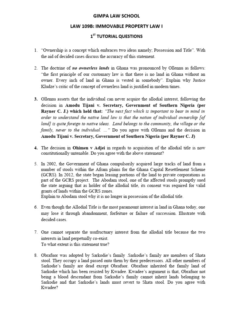 Ist Tutorial Questions | PDF | Ethical Principles | Natural Resources Law