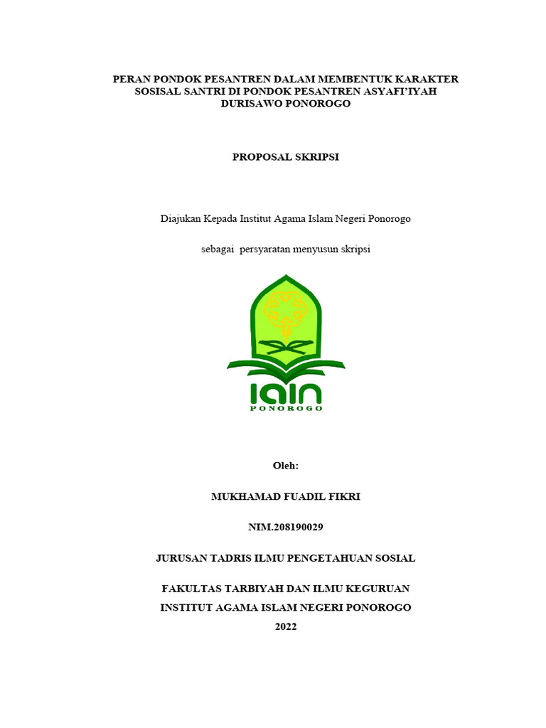Bismillah Proposal Skripsi Fikri Revisi | PDF