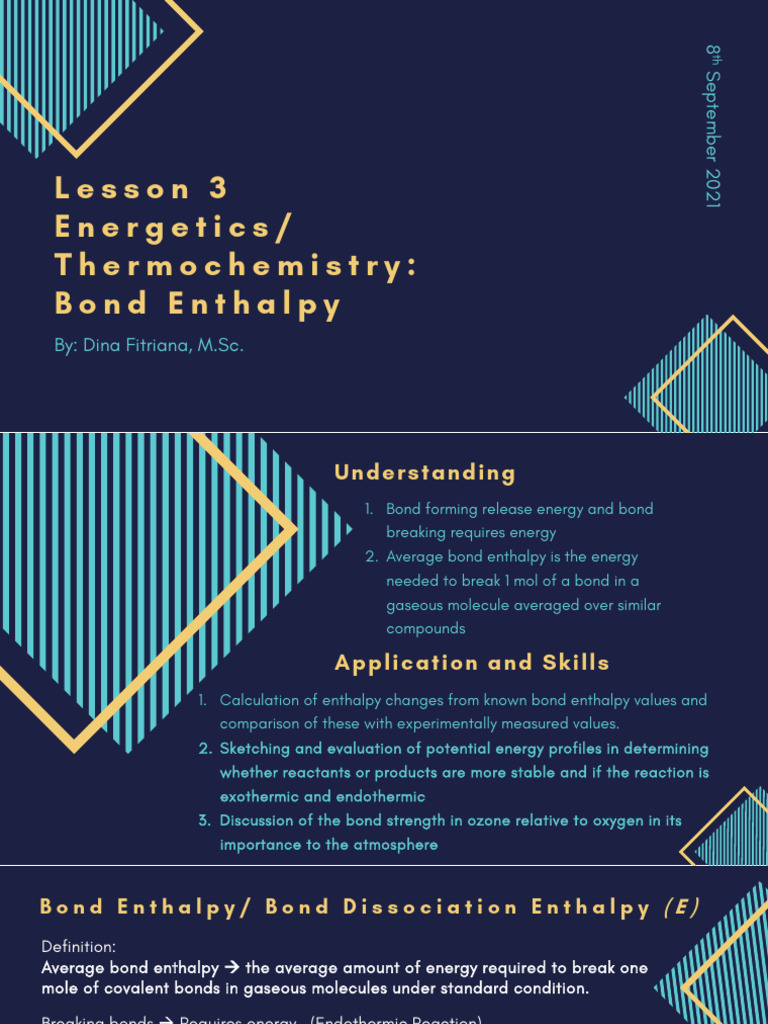 Lesson 3 Thermochemistry-Bond Enthalpy | PDF