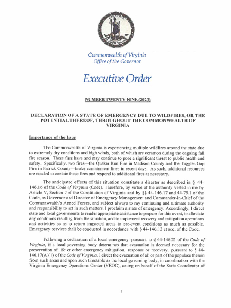 State of Emergency Declaration | PDF