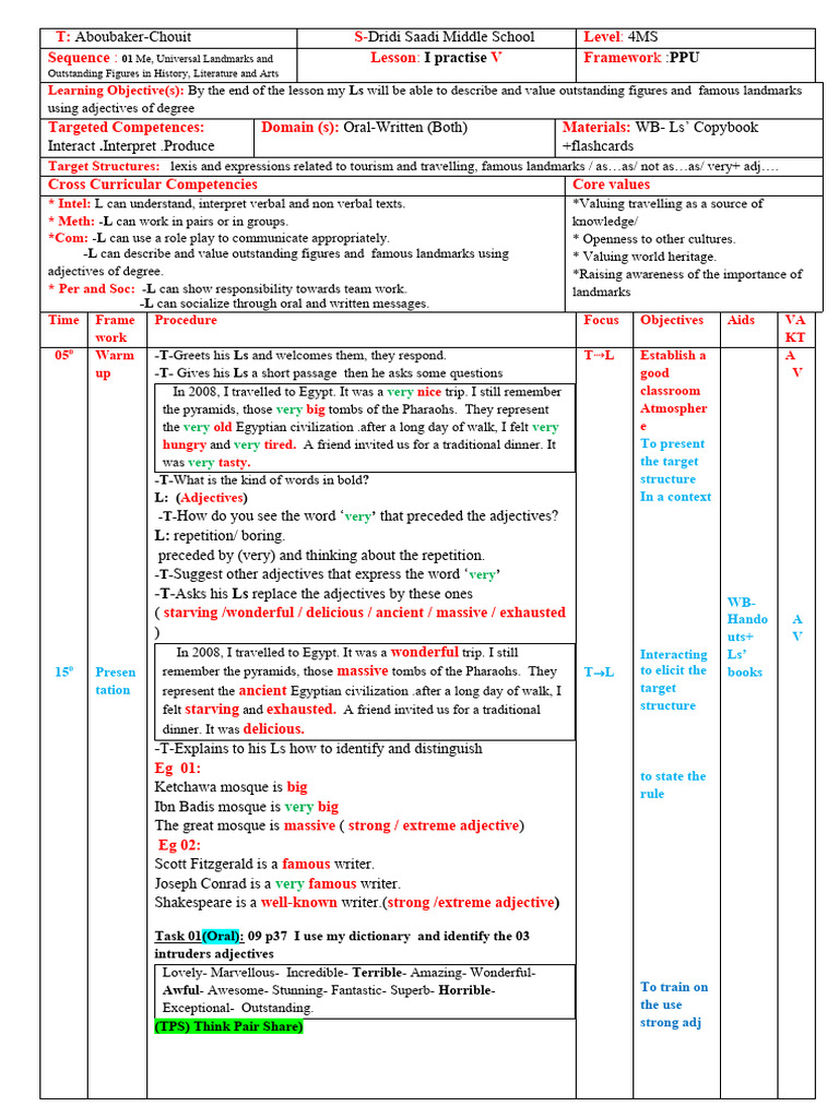 ms4 Seq 01 Adjectives of Degree | PDF | Human Communication