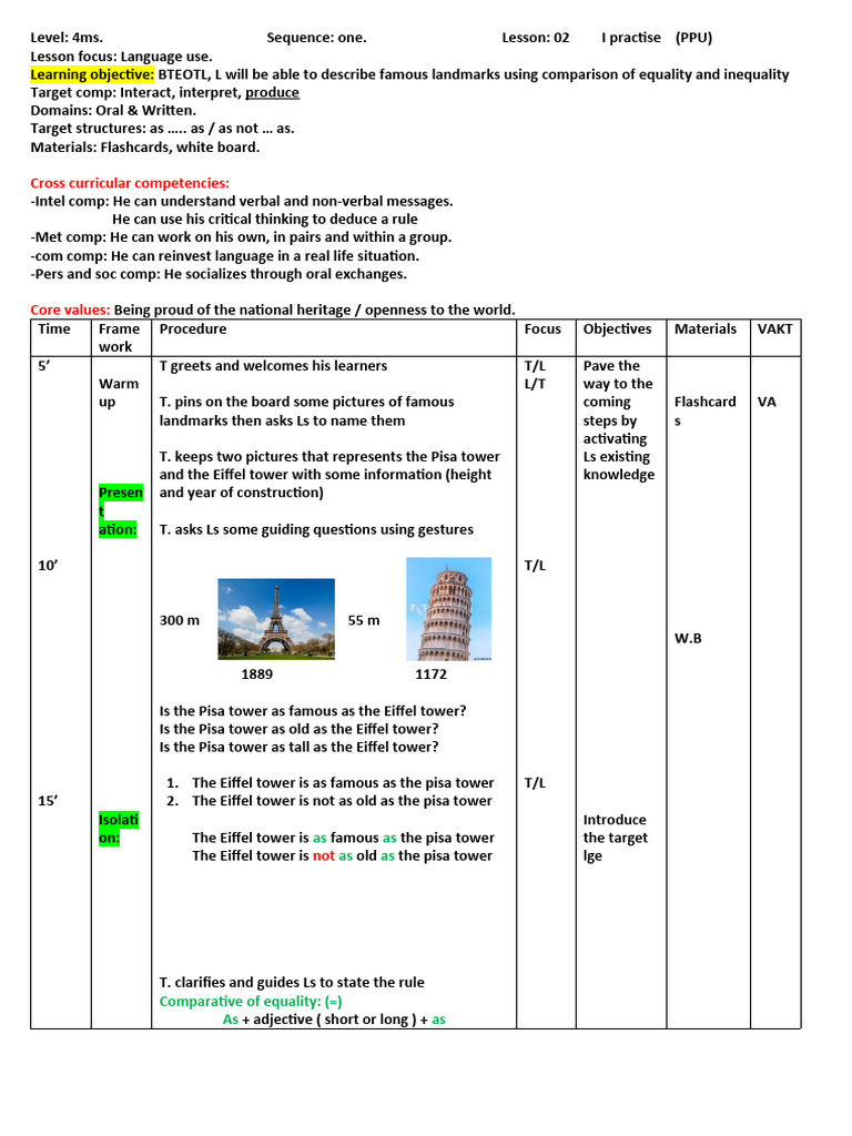 ms4 Seq 01 - I Practice As .. As .As Not As | PDF | Linguistics | Cognitive Psychology