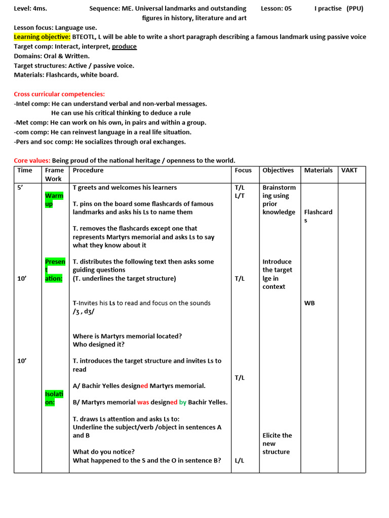 ms4 Seq 01-I Practice Passive Voice | PDF | Subject (Grammar) | Verb