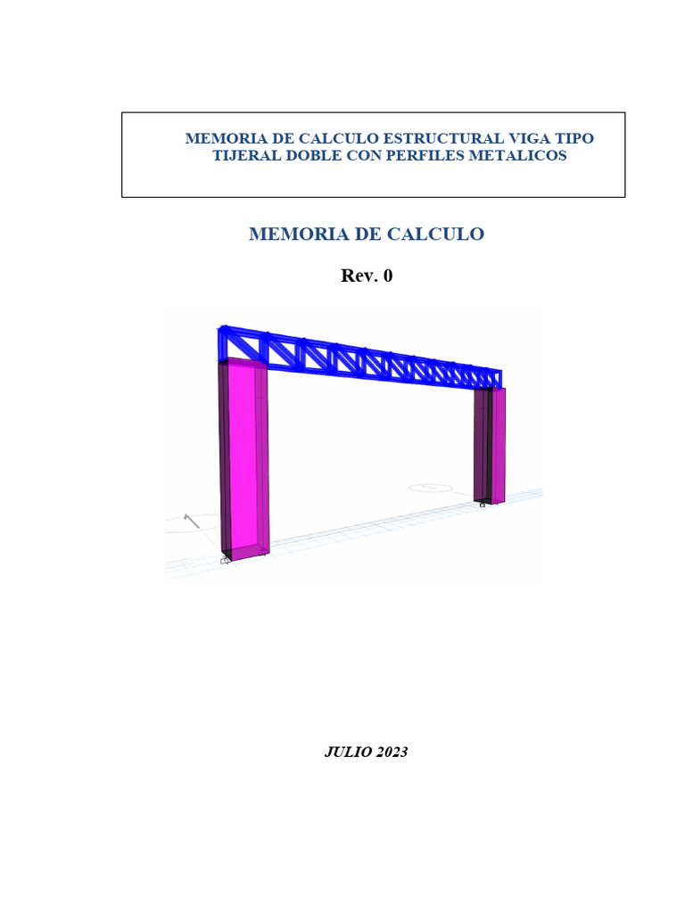 Memoria de Calculo Viga-Tijeral Doble-He-06-07-2023-Entrega | PDF | Ingeniería estructural | Rigidez