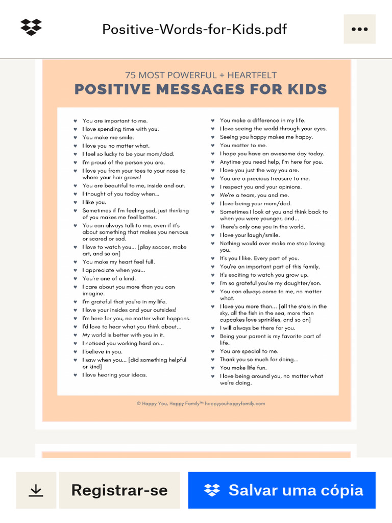 Positive Words For Kids PDF | PDF