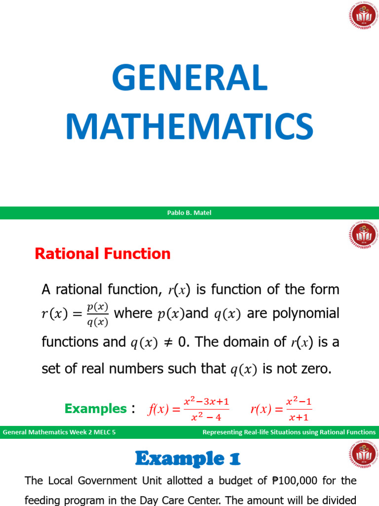 GM Week 2 MELC 5 | PDF | Function (Mathematics) | Equations