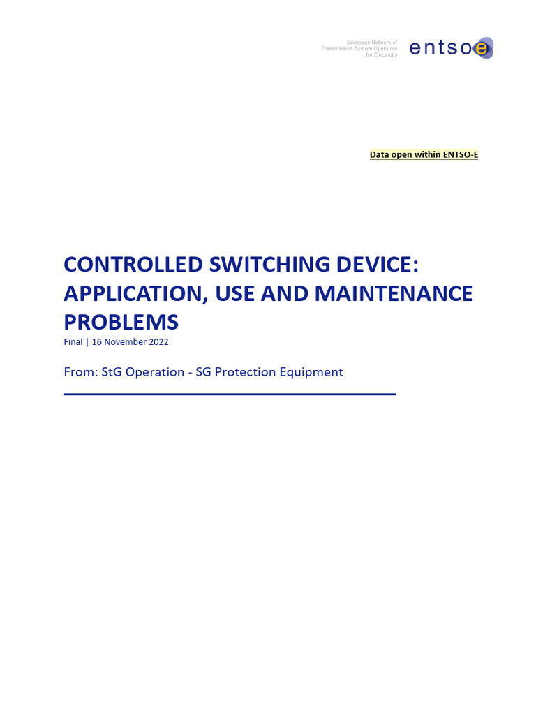 Controlled Switching Device Application Use and Maintenance Problems | Download Free PDF ...