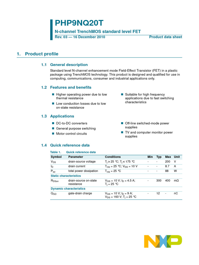 9NQ20T | PDF | Field Effect Transistor | Electrical Engineering