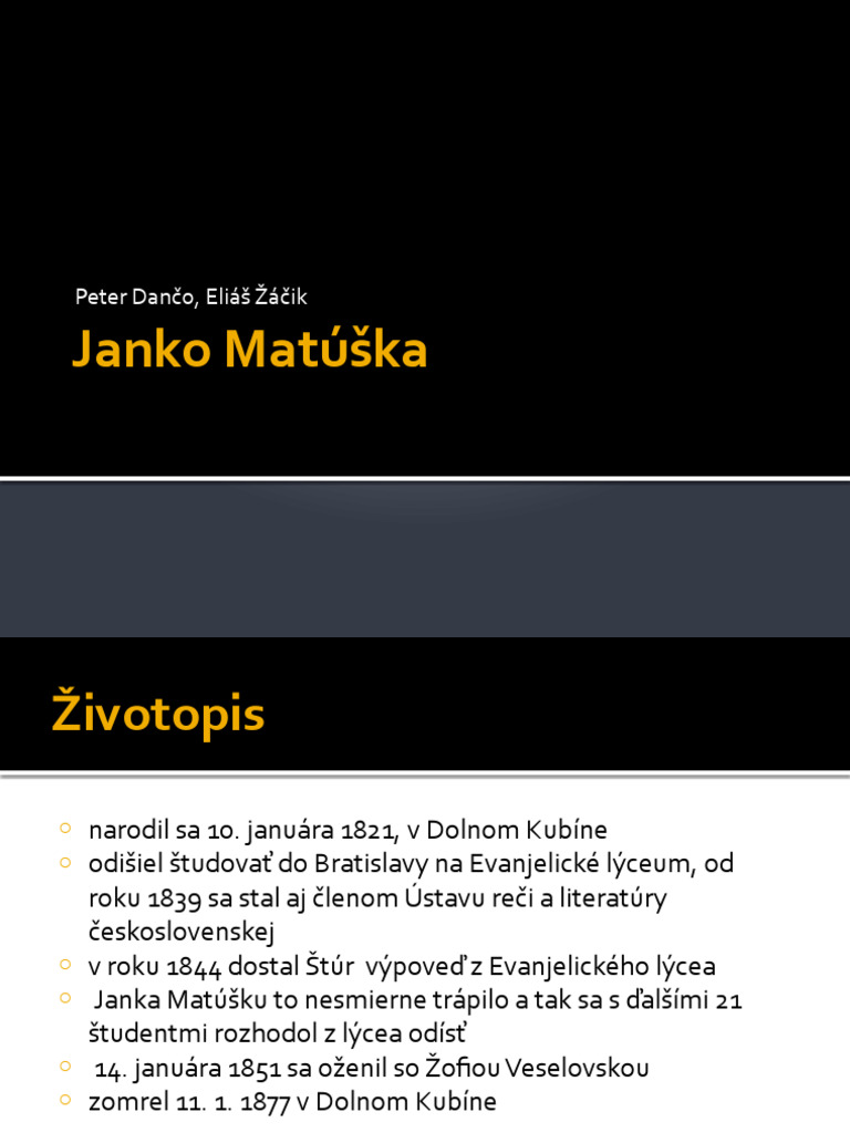 Janko Matúška | PDF