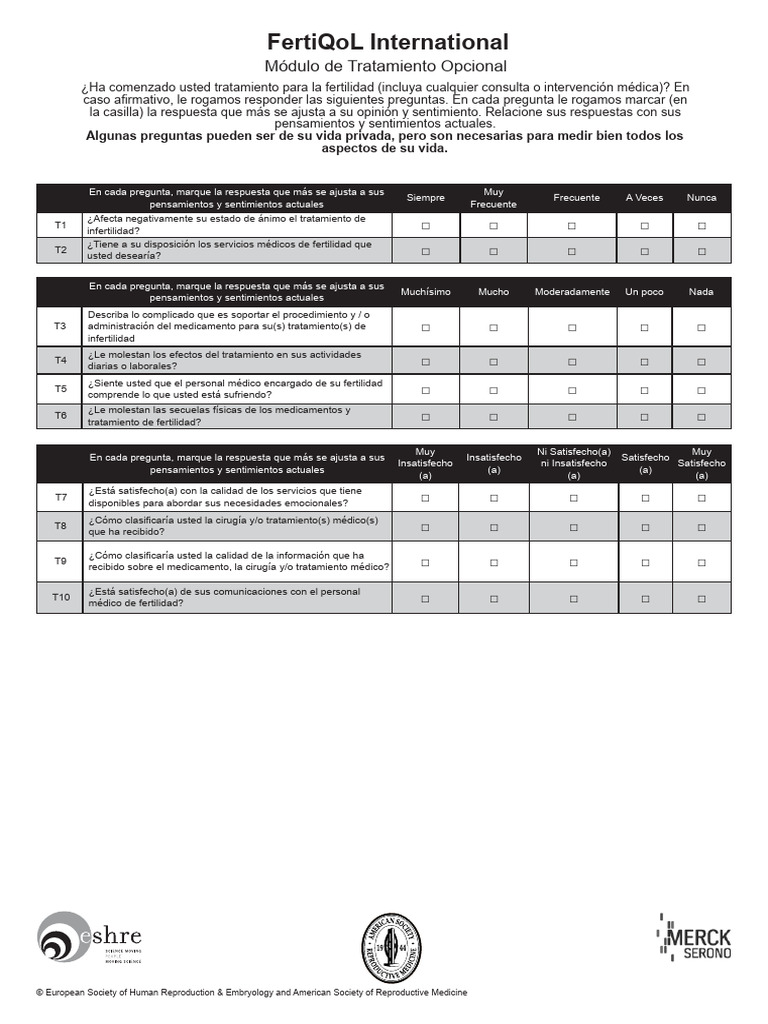 Fertiqol-Spanish (Dragged) | PDF | Fertilidad | Medicina CLINICA