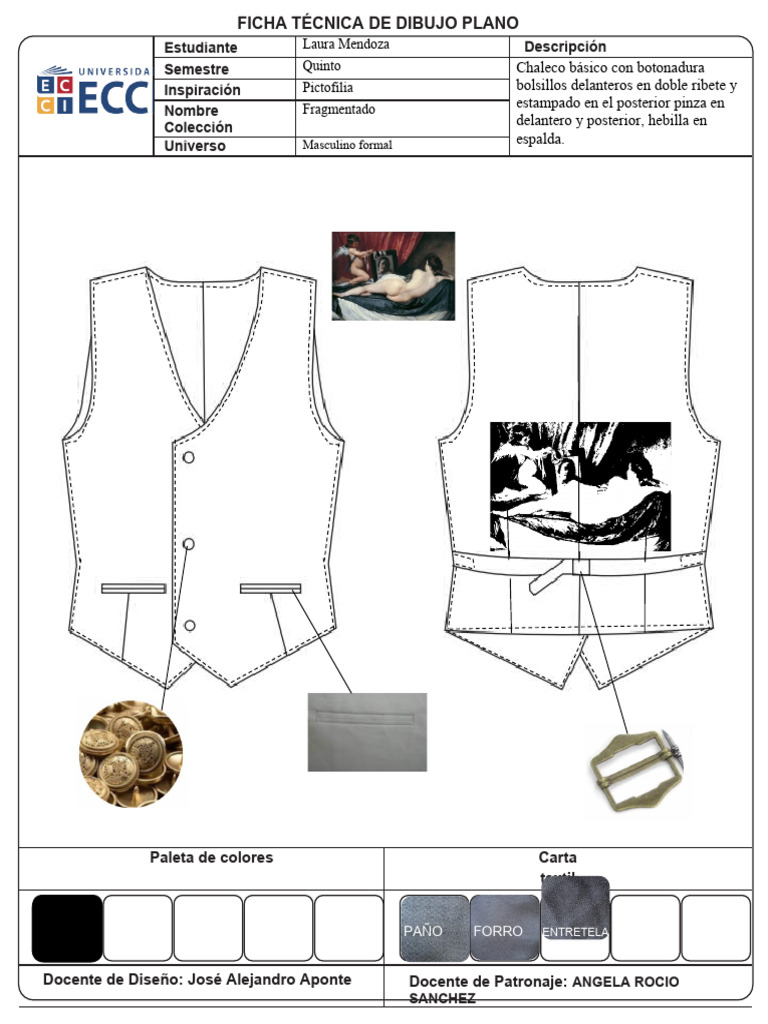 Ficha Dibujo Plano Chaleco | PDF