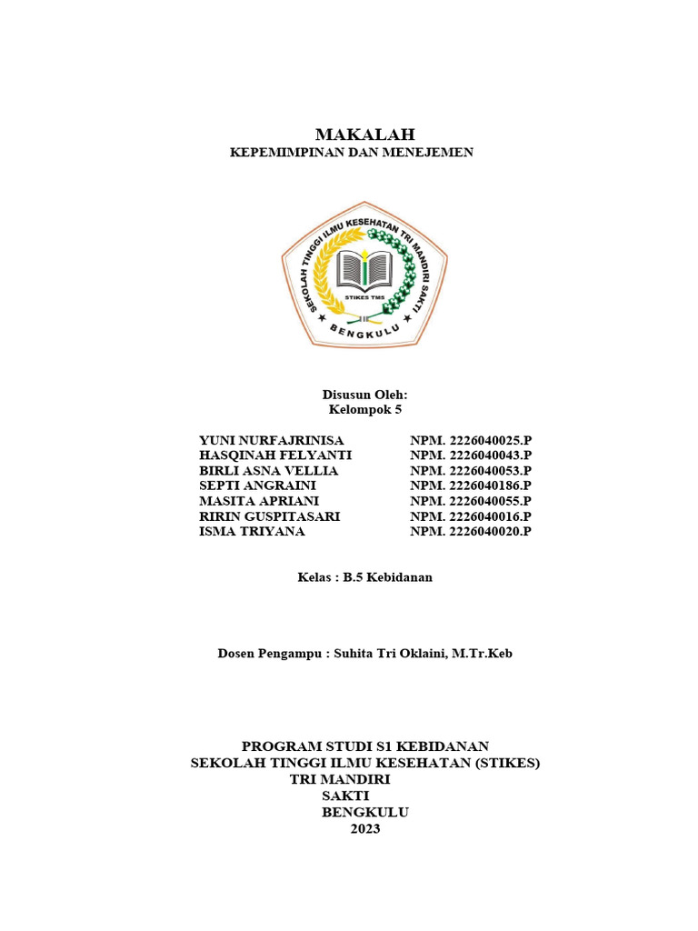 Makalah Kel 5 - Teori Kepemimpinan Dan Manajemen | PDF