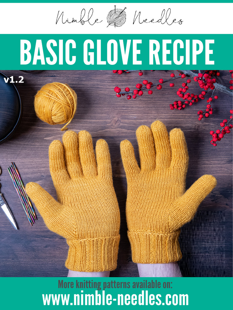 Basic Glove Knitting Recipe by Nimble Needles | PDF | Knitting | Gauge ...