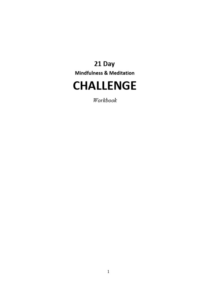 21 Day Mindfulness Workbook | PDF | Meditation | Mindfulness