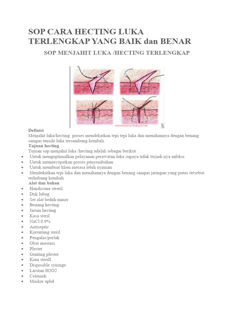 SOP CARA HECTING LUKA TERLENGKAP YANG BAIK Dan BENAR | PDF | Griya & Taman