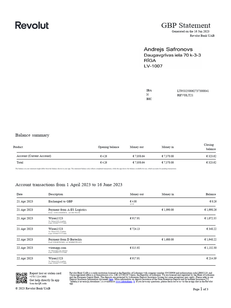Account Statement - 2023 06 16 | PDF | Banks | Service Industries
