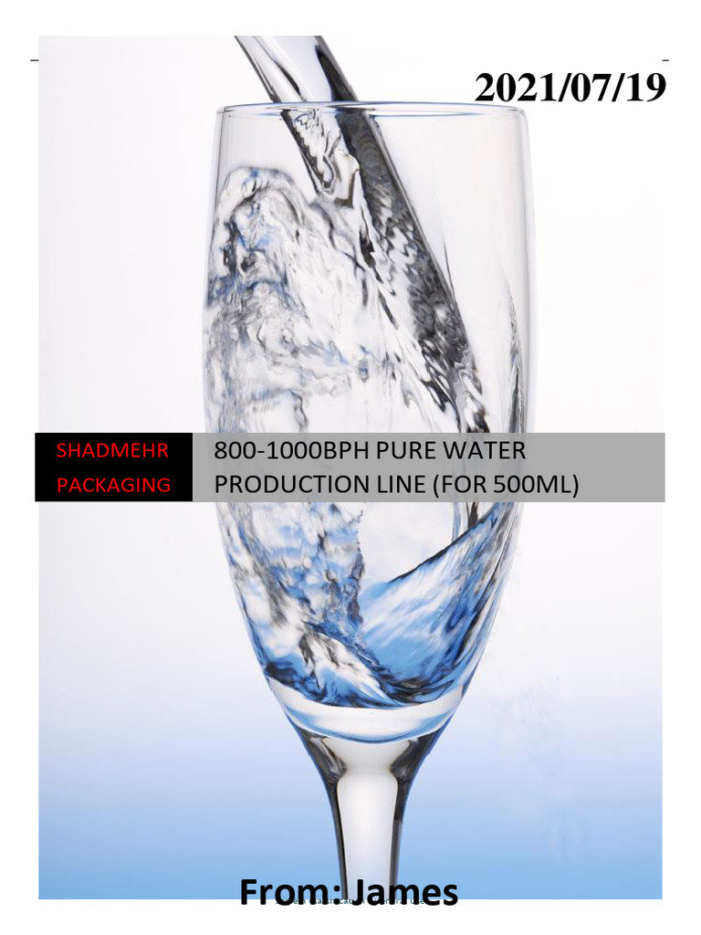 800-1000BPH pure water line | PDF | Sales | Water