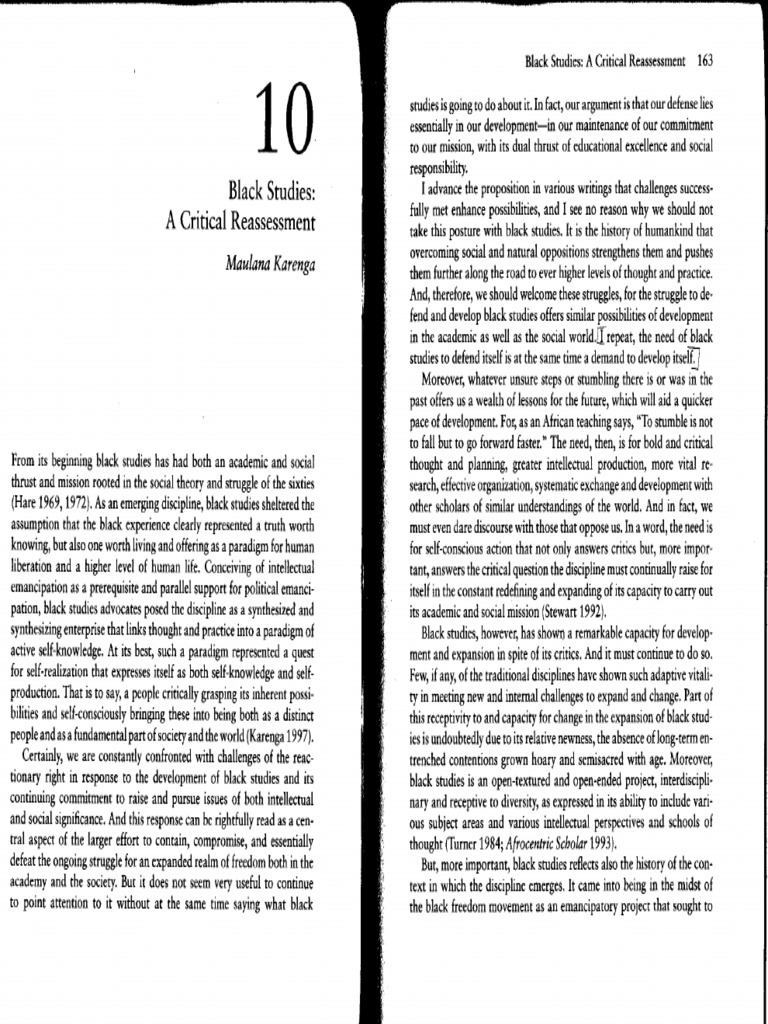 3) - Maulana Karenga, "Black Studies - A Critical Reassessment" | PDF
