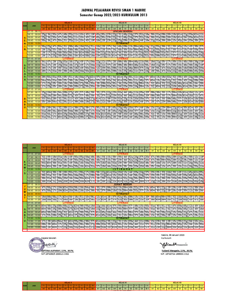 Jadwal Sem Genap Revisi | PDF