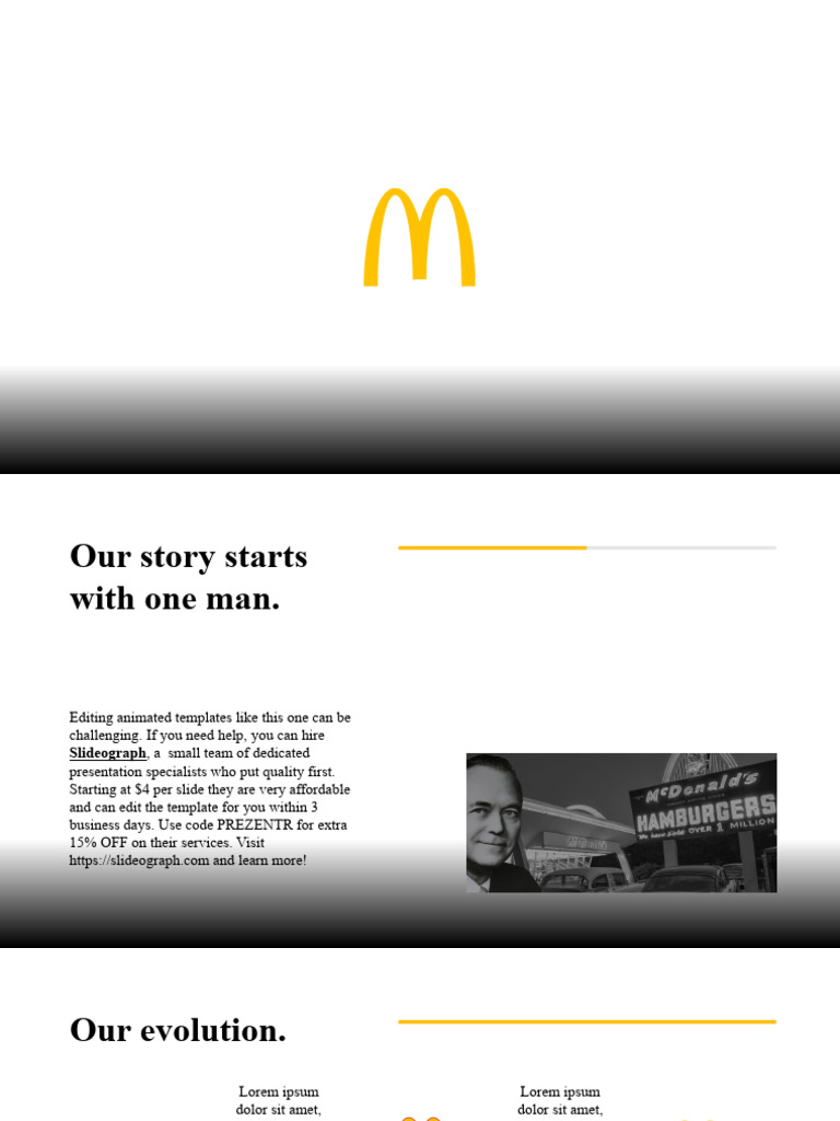 McDonald - S PowerPoint Template | PDF | Hamburgers | Food And Drink