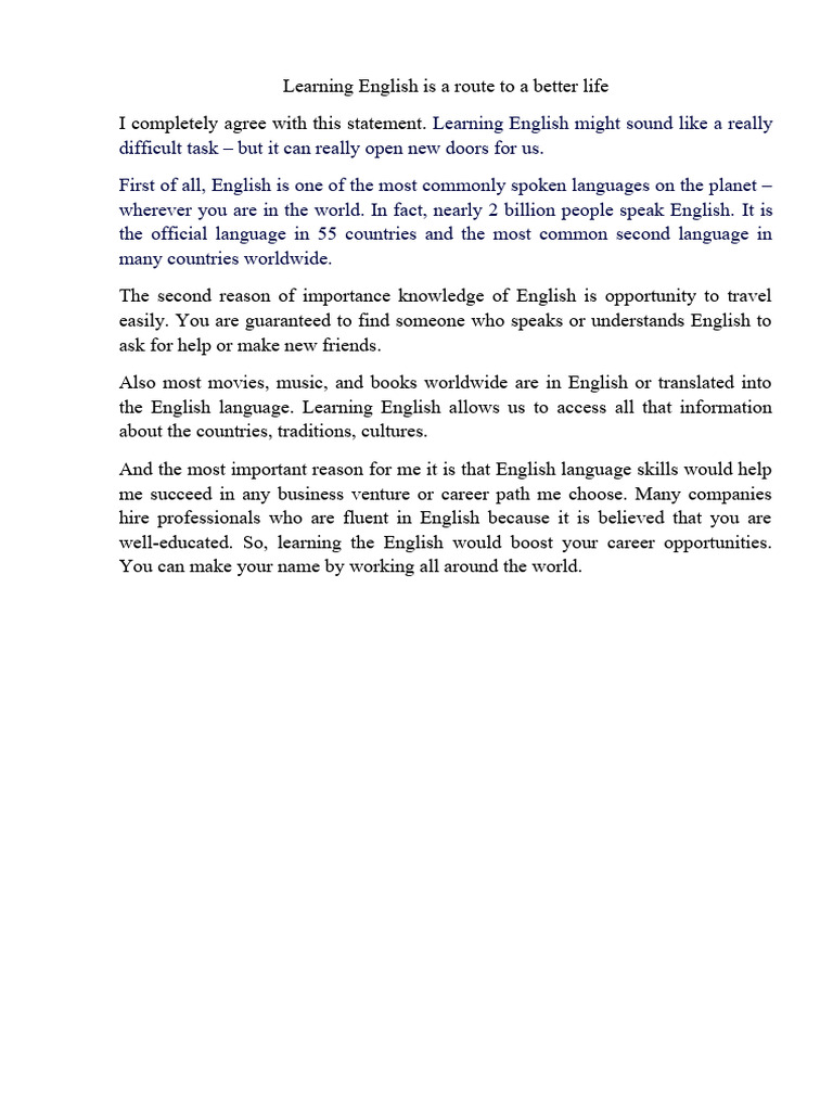 Benefits of Learning English | PDF | Foreign Language Studies