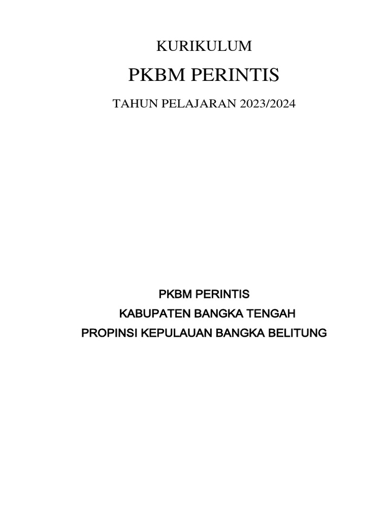 Dokumen Kurikulum PKBM Perintis | PDF | Bisnis