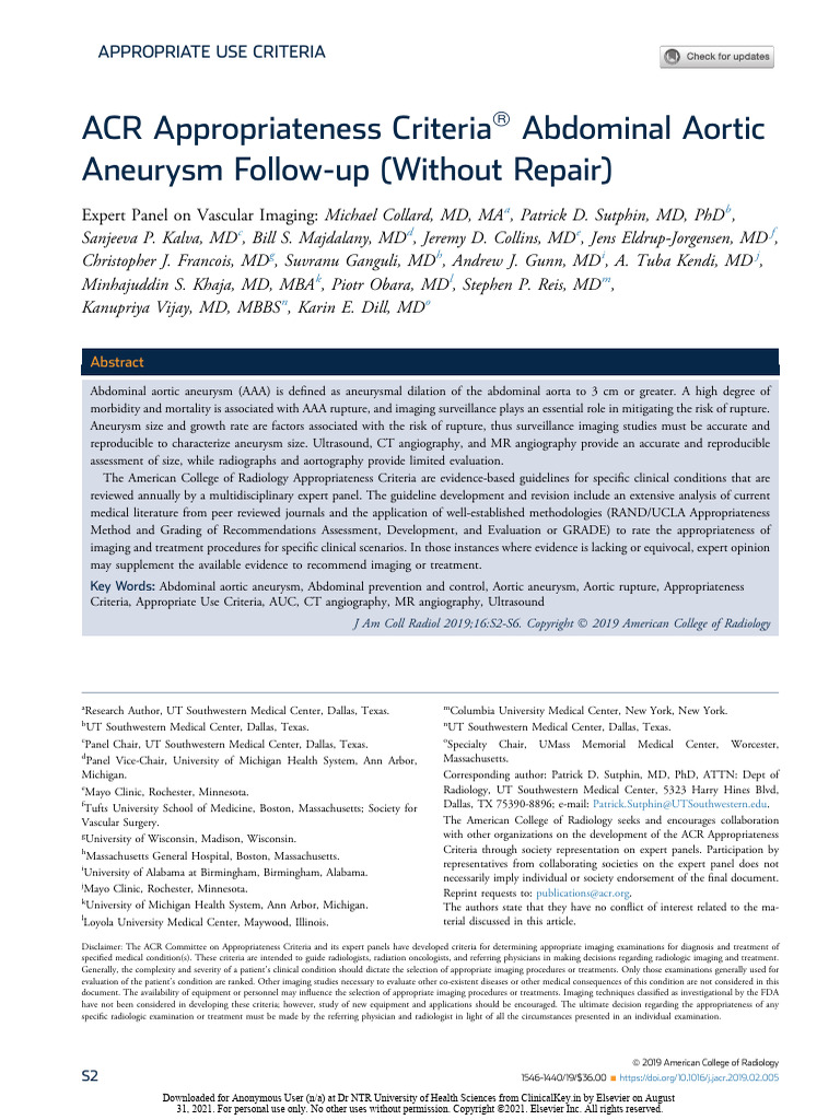 Aaa Repair | PDF | Medical Imaging | Ct Scan