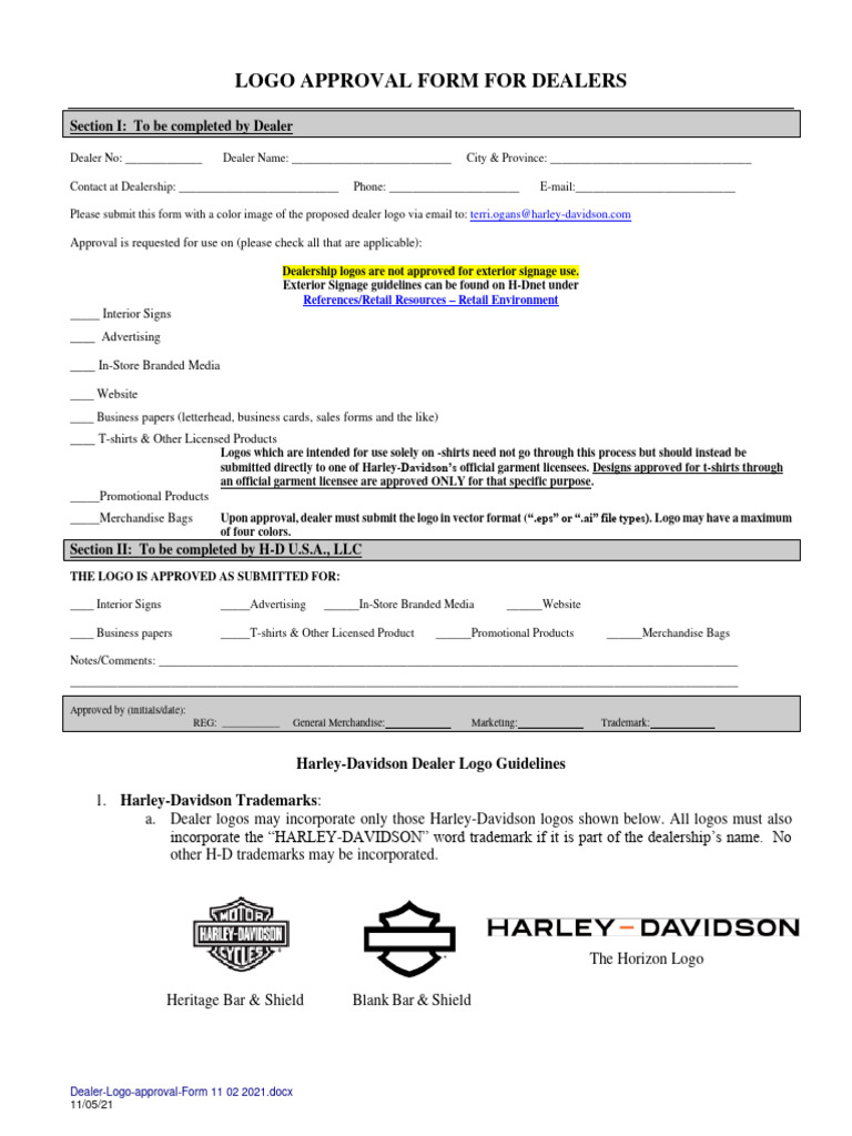Dealer-Logo-approval-Form 11 02 2021 | PDF | Trademark | Logos