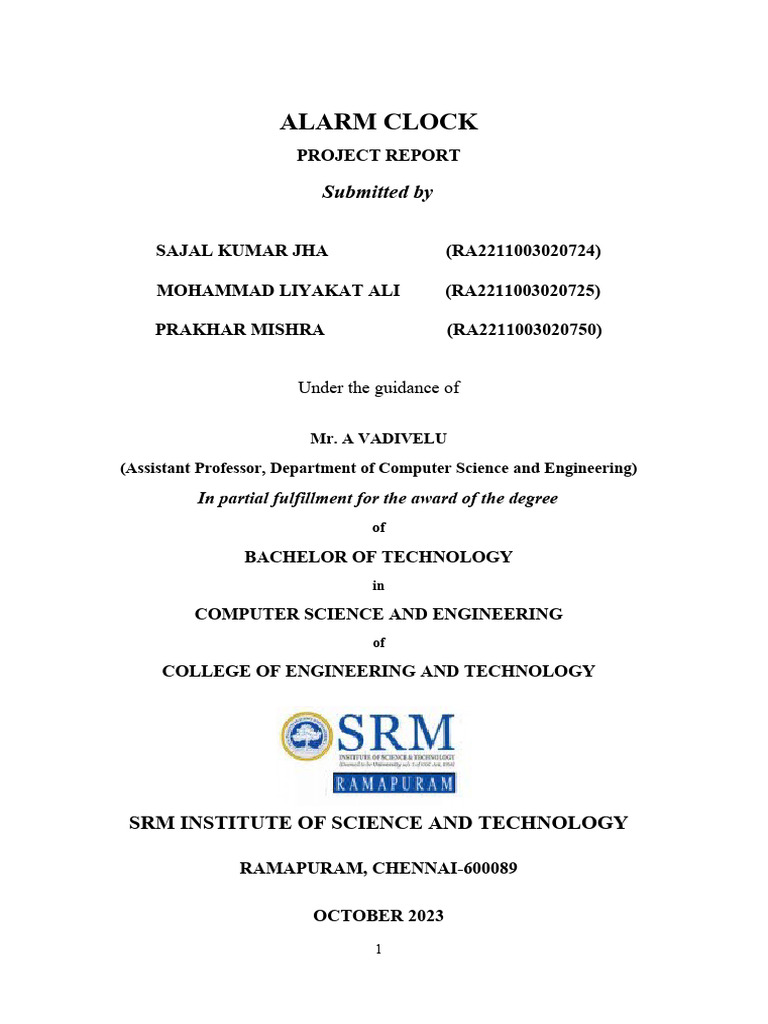 Final Os Alarm Report | PDF | Clock | Mobile App