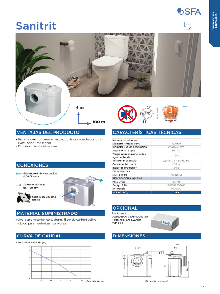 Triturador Sanitario Sanitrit Ficha Tecnica | PDF | Ciencias fisicas ...