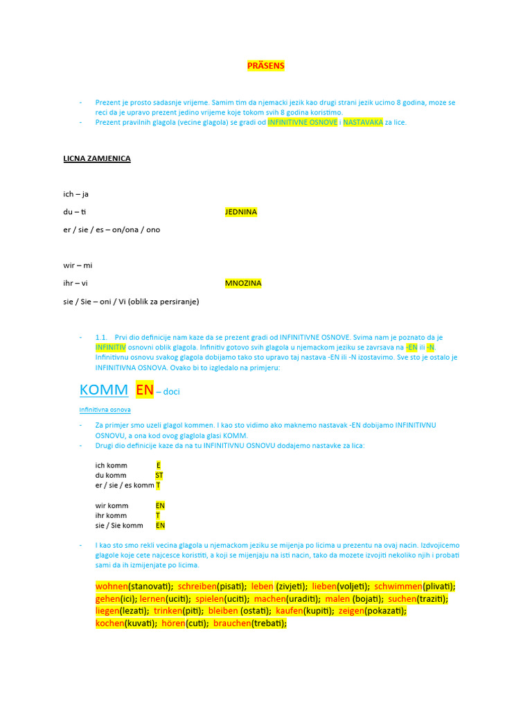 PRÄSENS - Obnavljanje | PDF