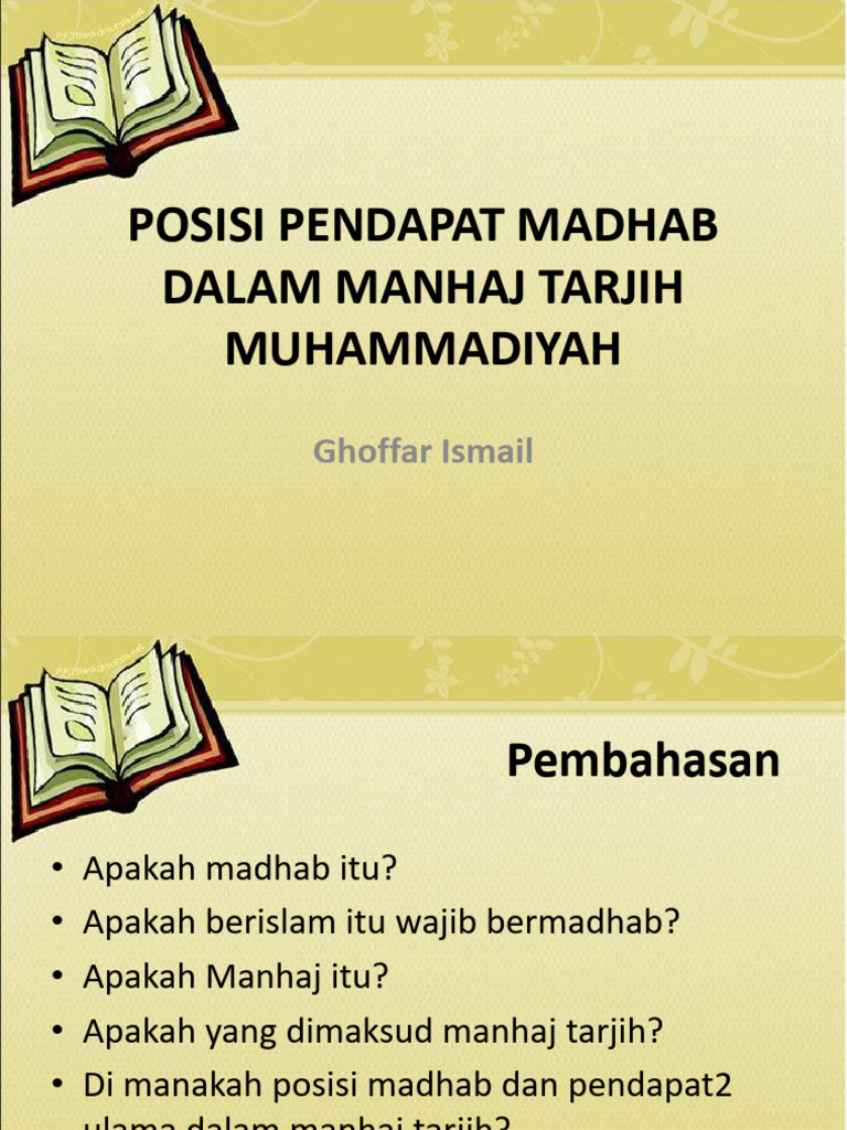 Posisi Madhab dalam Manhaj Tarjih Muhammadiyah | PDF