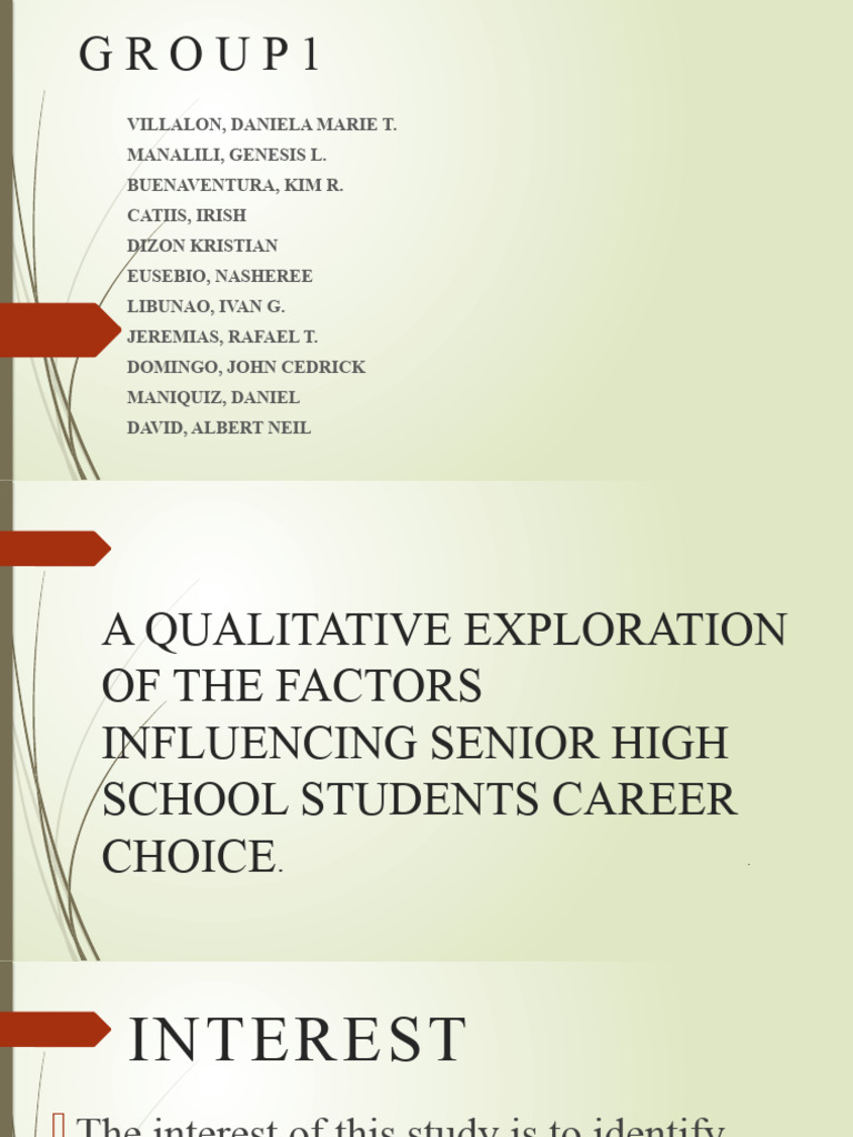 Factors Influencing Career Choice | PDF