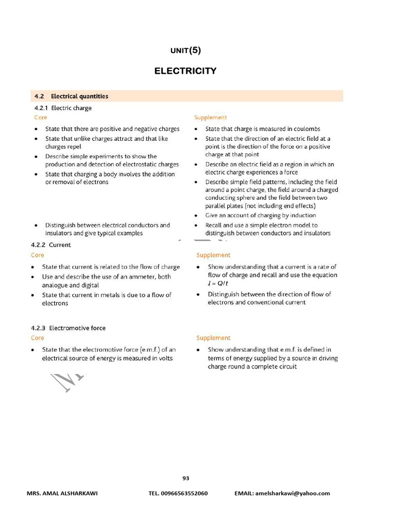 G9 Electricity Notes | PDF | Electric Field | Electric Charge