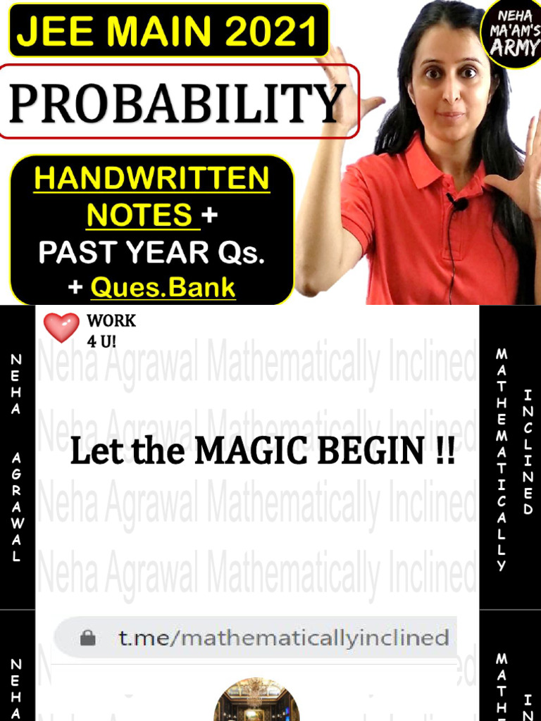 Jee Main 2021_ Probability Handwritten Notes + Past Year Qs. | PDF ...