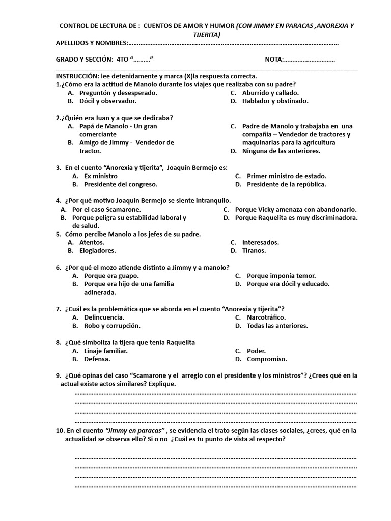 Control de Lectura de | PDF