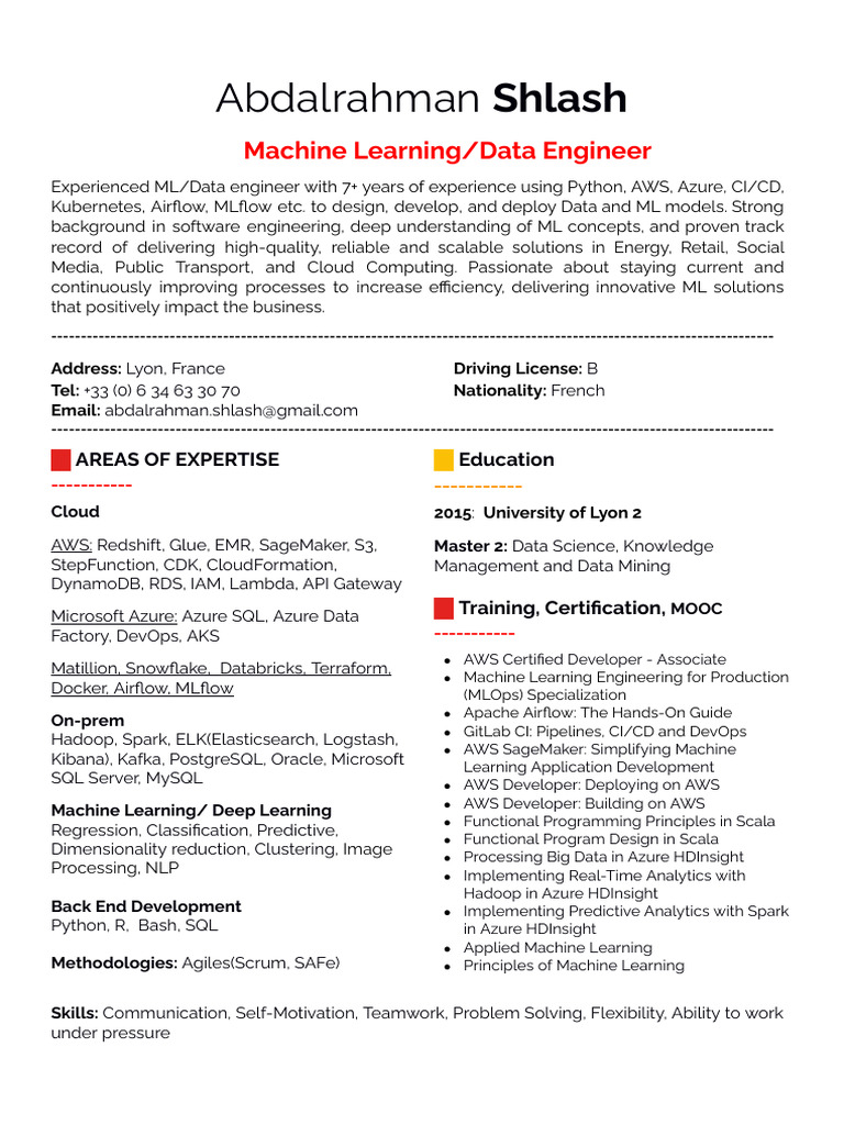ML/Data Engineer Expertise | PDF | Amazon Web Services | Apache Spark